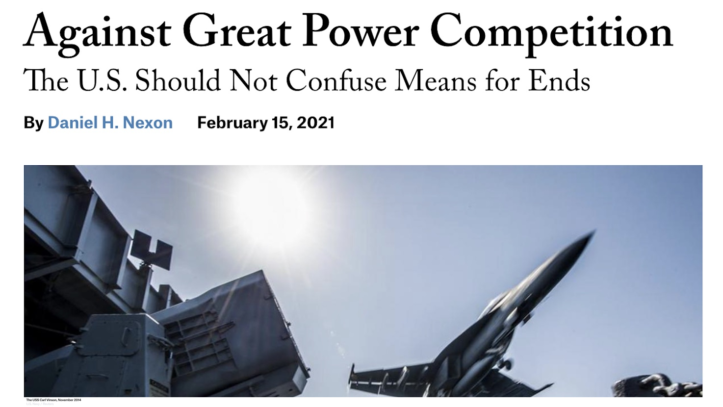 Why the “Great Power Competition” Framework is Flawed – Exit from Hegemony